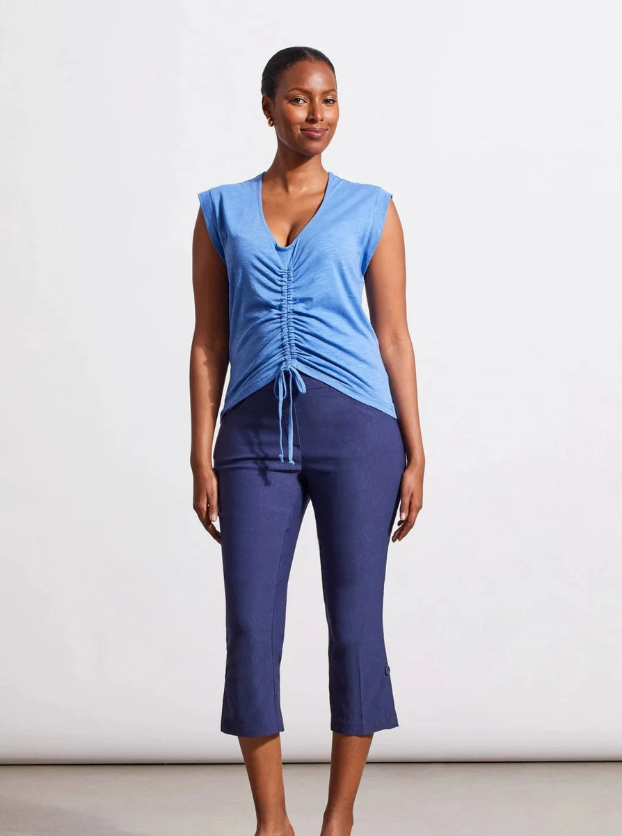 Flatten It Pull On Capri [Jet Blue-1265O] Ooh La La Boutique Minnesota