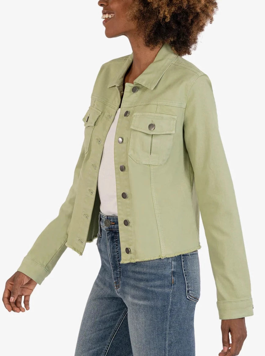 Kara Jacket No Waist With Fray [Cactus] Ooh La La Boutique Minnesota