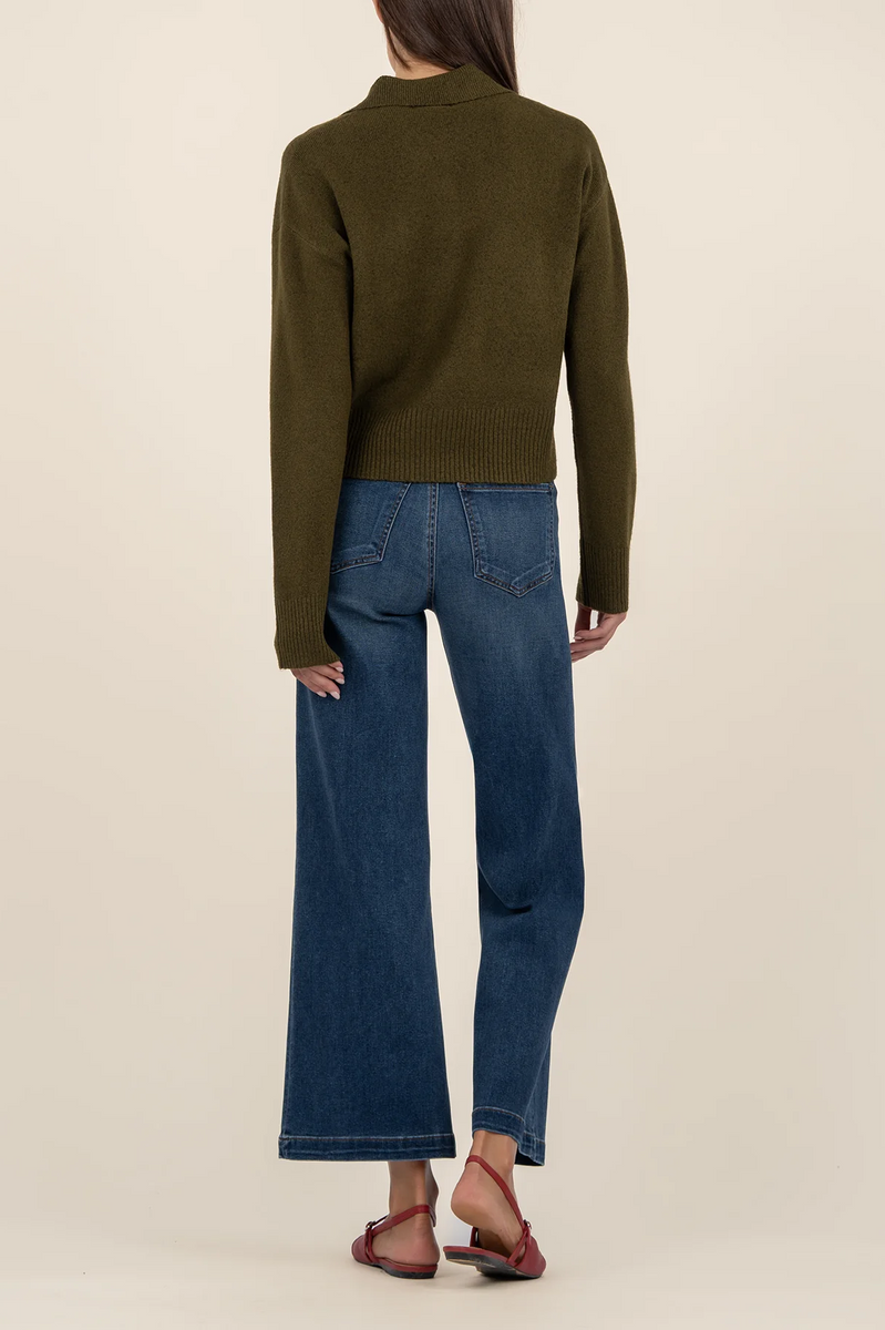 Lilia Button Front Sweater [Olive-KS33201] Ooh La La Boutique MN