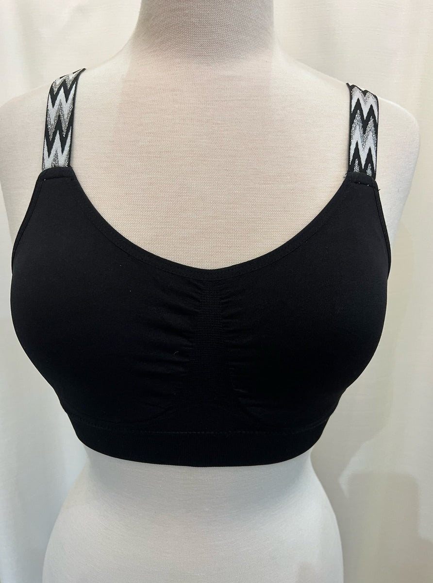 StrapIT Bra Metallic Chevron On Black Ooh La La Boutique Minnesota