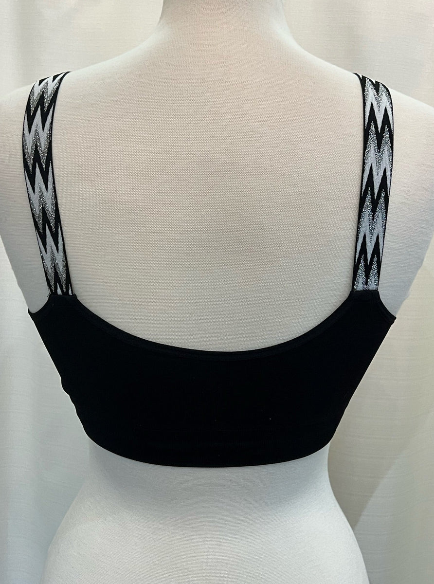 StrapIT Bra Metallic Chevron On Black Ooh La La Boutique Minnesota
